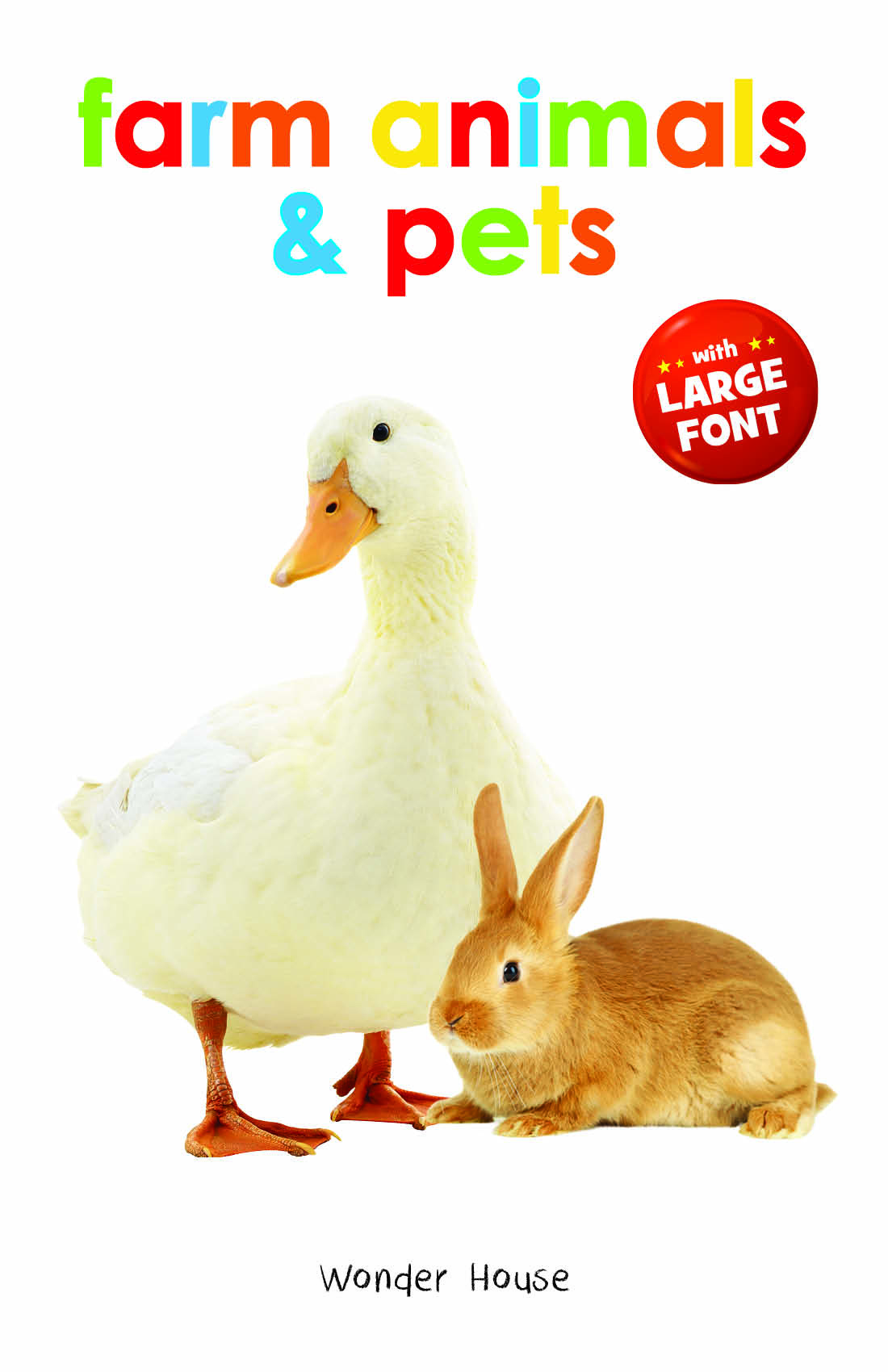 Farm Animals & Pets - Early Learning Board Book With Large Font : Big ...